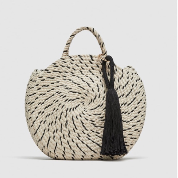 Zara | Bags | Nwt Zara Round Cotton Bucket Bag | Poshmark
